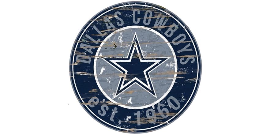 Fan Creations NFL Round Distressed Sign