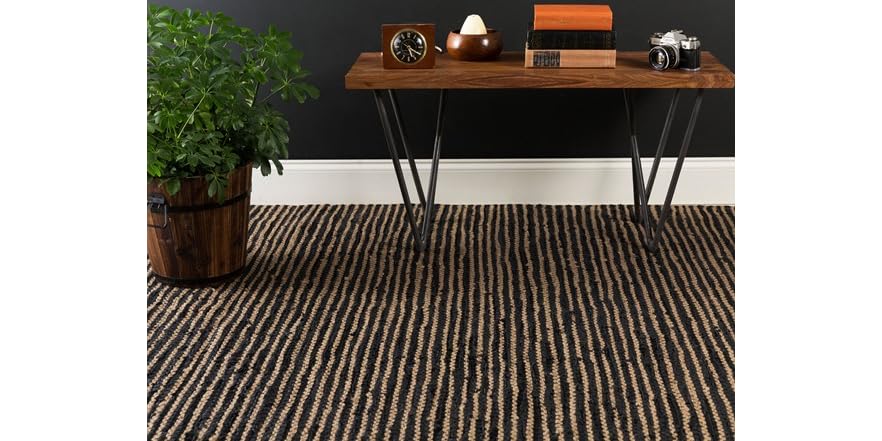 Jute and Leather Rug 5'x7'