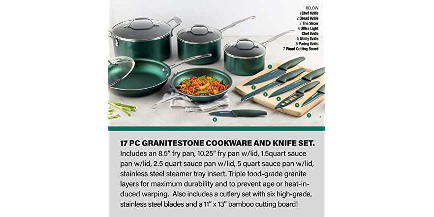 Granitestone 17 Piece Set Granitestone 17 Piece Cookware (Open Box)