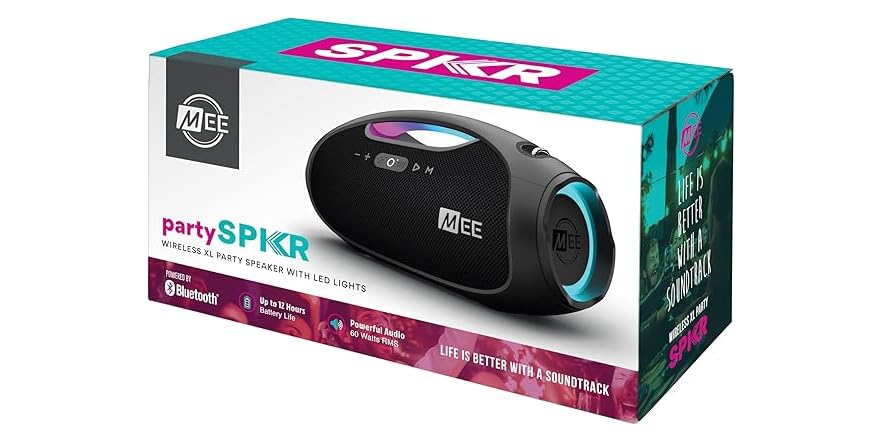 (NEW) MEE 60W RMS PartySPKR Bluetooth Wireless Speaker