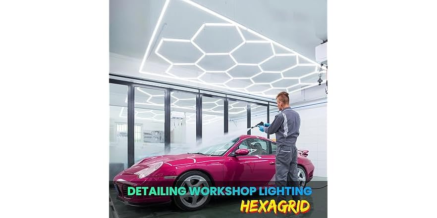 Car Detailing Led Garage Light,15 Hexagonal Grid