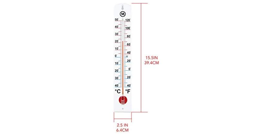 MARATHON Vertical Outdoor Thermometer