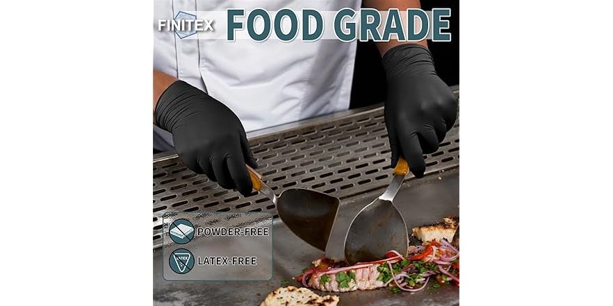 FINITEX 5mil Black Nitrile Disposable 1000ct Gloves