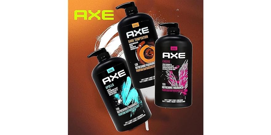 Axe Men's Body Wash Variety Set, Set of 3 Scents