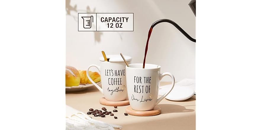 Ceramic Engagement Coffee Mug Set