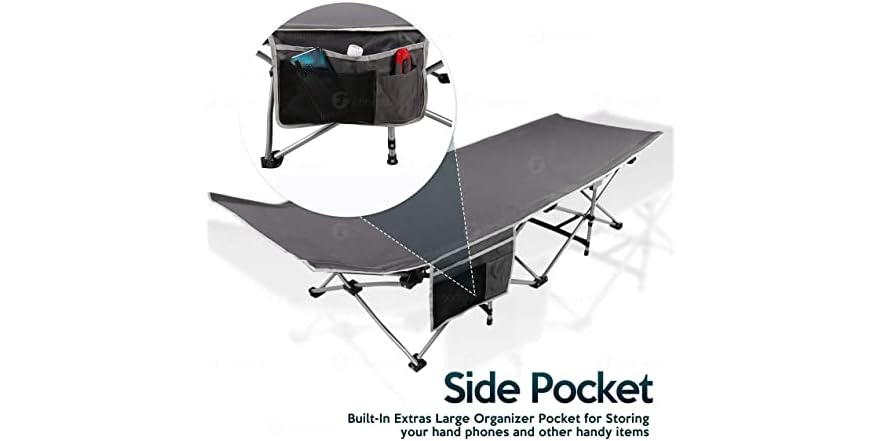Zone Tech Folding Outdoor Travel Cot 2 Pack