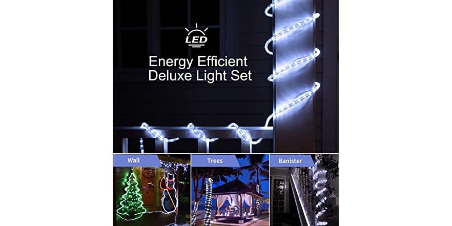 Minetom LED Rope Lights Outdoor, 18 Feet