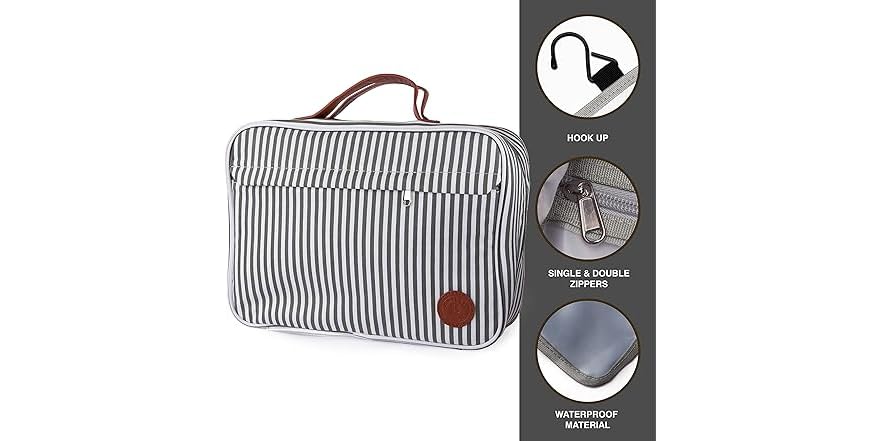Bailey Cosmetics and Toiletry Bag (Red Stripe)