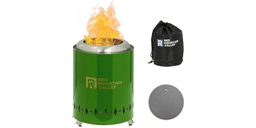 Red Mountain Valley Smokeless Tabletop Fire Pit, Green