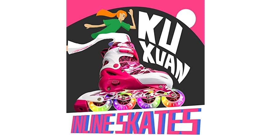 Kuxuan Inline Skates for Kids, Pink Camo