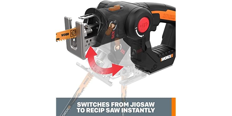 WORX 20V Cordless Reciprocating & Jig Saw