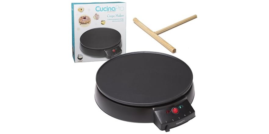 Cucina Pro 1448 Crepe Maker and Non-Stick 12" Griddle- Ele
