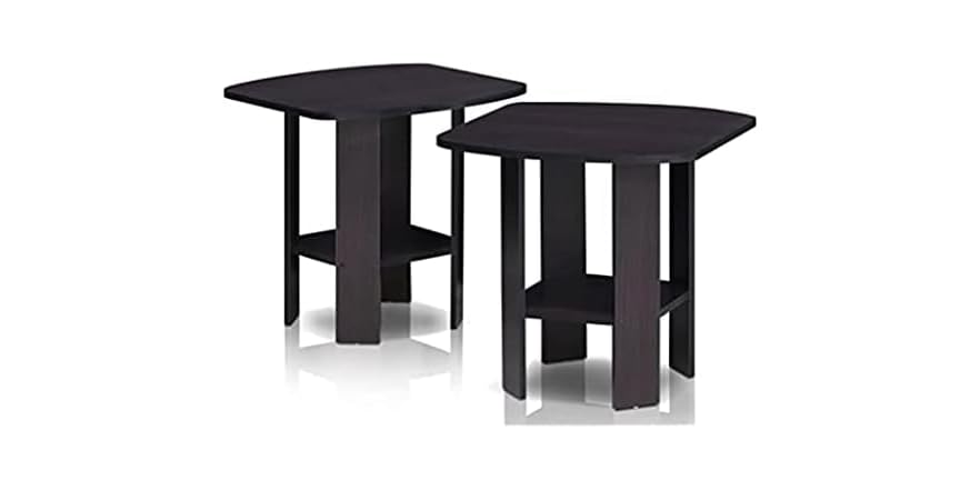 FURINNO Simple Design End Table, 2-Pack