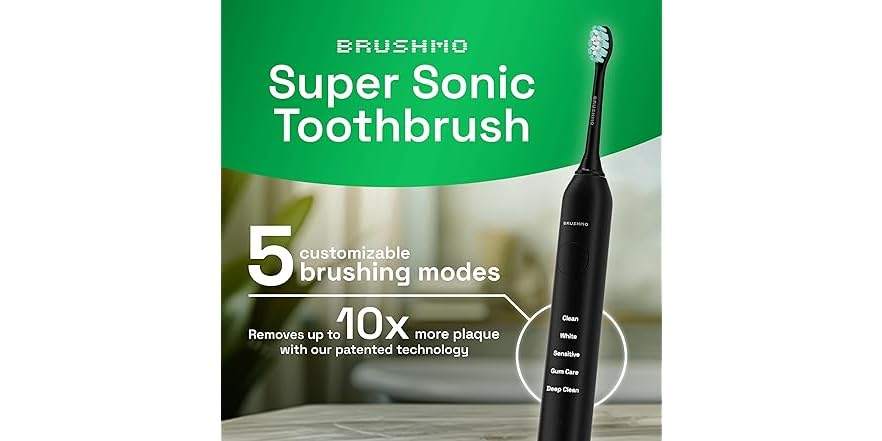 Brushmo BM01 Super Sonic Electric Toothbrush w/ 4 Heads