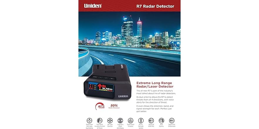 (NEW) Uniden R7 EXTREME Long Range Laser/Radar Detector
