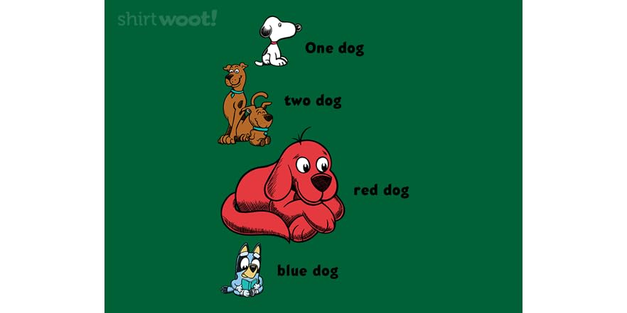 1 Dog, 2 Dog, Red Dog, Blue Dog