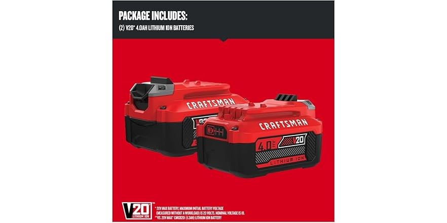 CRAFTSMAN CMCB204-2 V20 4Ah Tool Battery 2-Pack