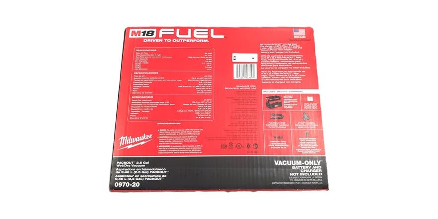 Milwaukee 0970-20 M18 18V PACKOUT 2.5G Wet/Dry Vac (Open Box)
