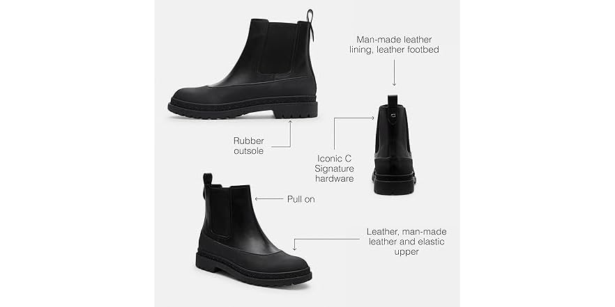 Coach Men's Boots Carver, Black, 11