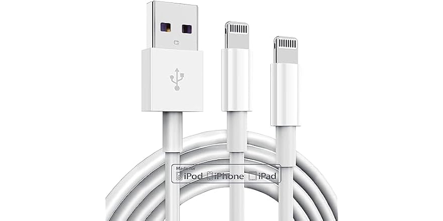 (5 PACK) TUMABER 10FT MFi Certified Lightning Charging Cables