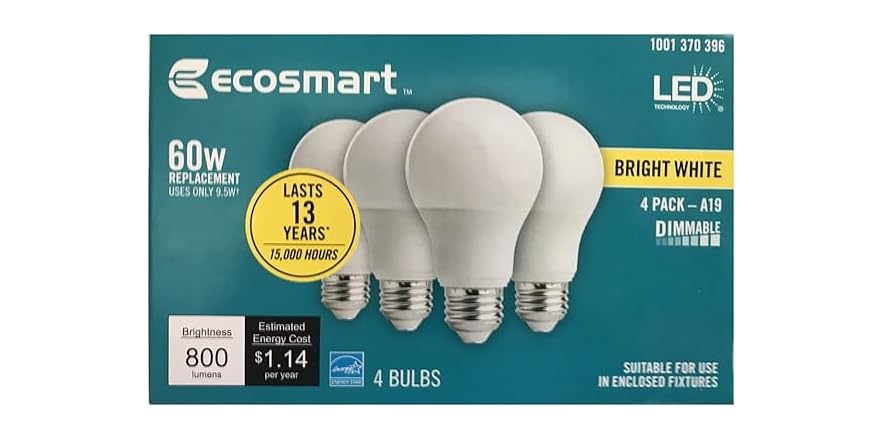 LED Light Bulb Bright White (4-Pack)