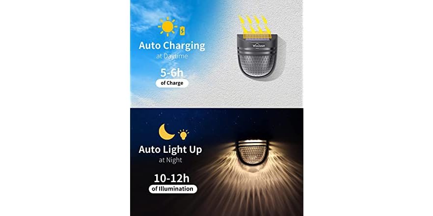 Solar Fence Lights - 6 Pack