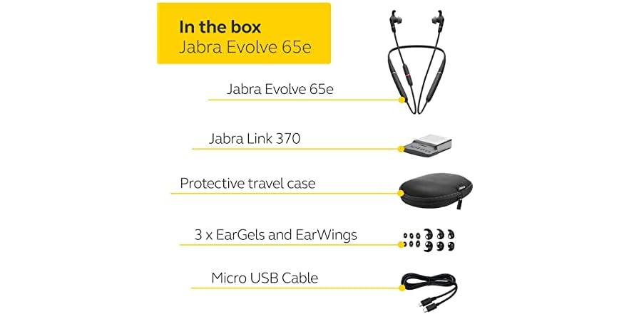 Jabra Evolve 65e Wireless Neckband Headset