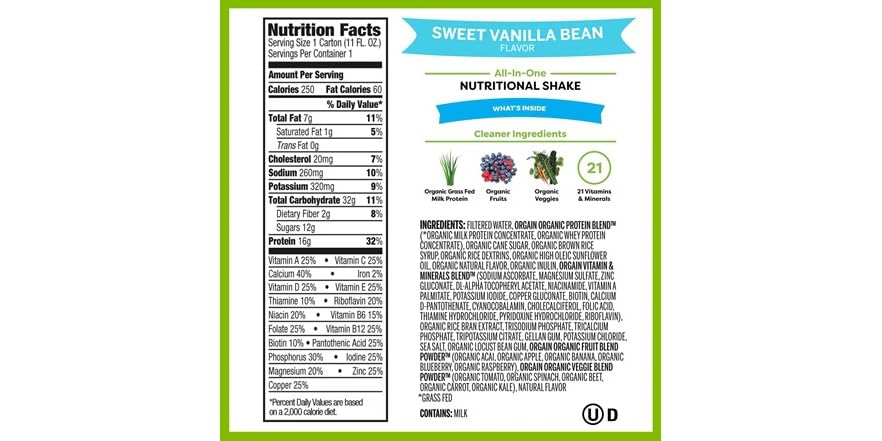 Orgain Organic Nutritional Shake, 12pk