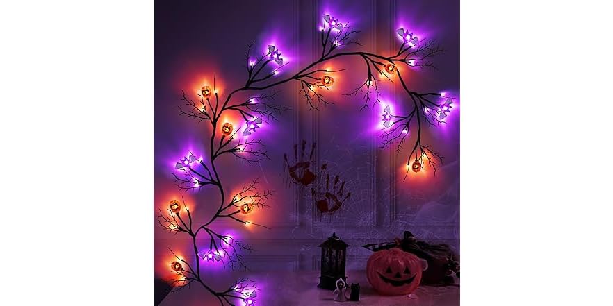 SURCVIO 6 Ft 54 LED Halloween Pumpkins and Bats