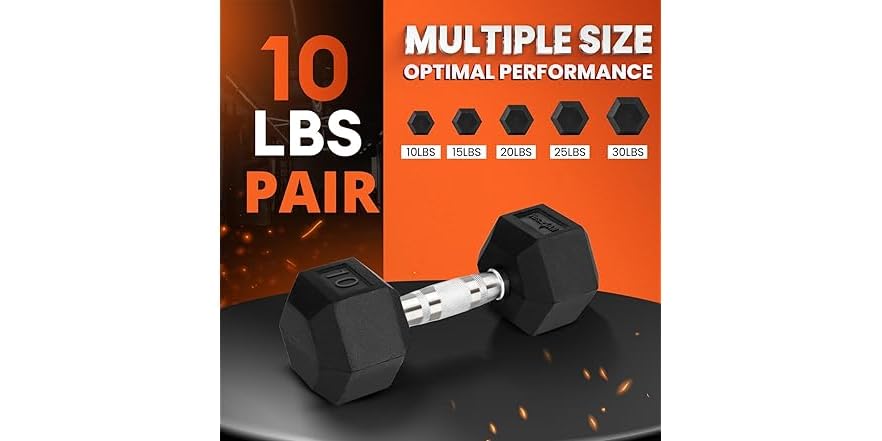 Yes4All Grip Hex Dumbbell 10 lbs Pair