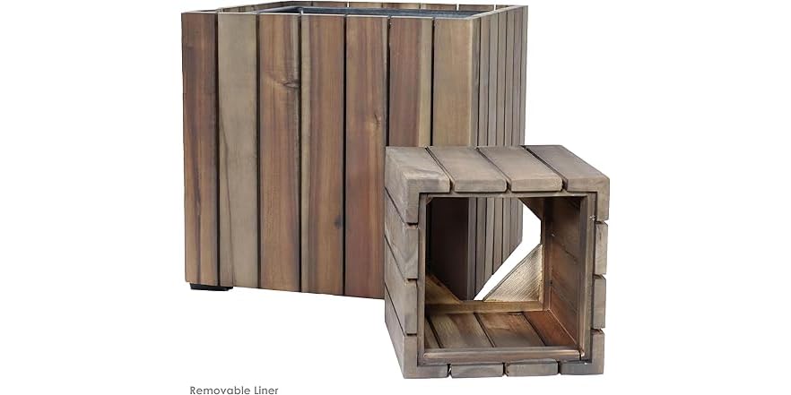 Sunnydaze Indoor/Outdoor Wooden Planter Boxes, 2PK