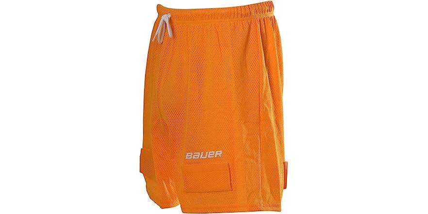 Bauer Core Mesh Jock Shorts, Orange, Men's, Large