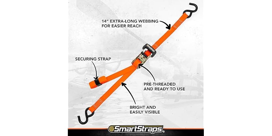 SMARTSTRAPS 10-Foot Ratchet Straps (4pk)
