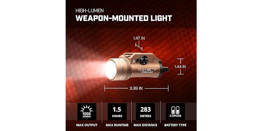 Streamlight 69267 TLR-1 HL 1000-Lumen Weapon Mounted Light