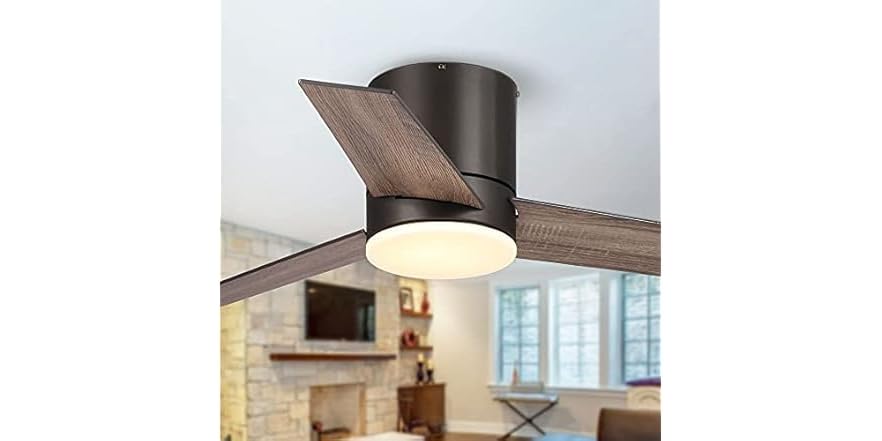 Parrot Uncle 48" F6298Q-PU Ceiling Fan with Light, Brown (Open Box)