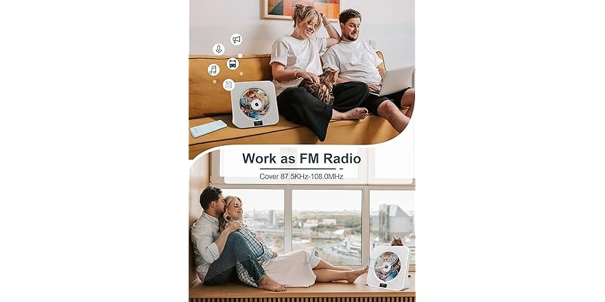 Jimwey Desktop CD Player Portable with Bluetooth