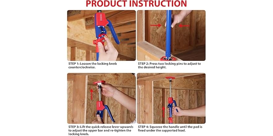 WORKPRO 2PK Telescopic Quick Support Poles