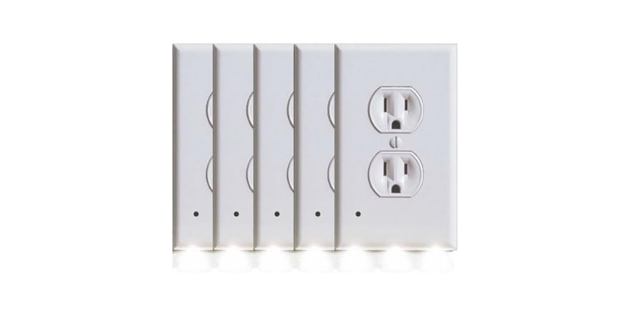 5-Pack Outlet Cover w/ Built-In LED Night Light