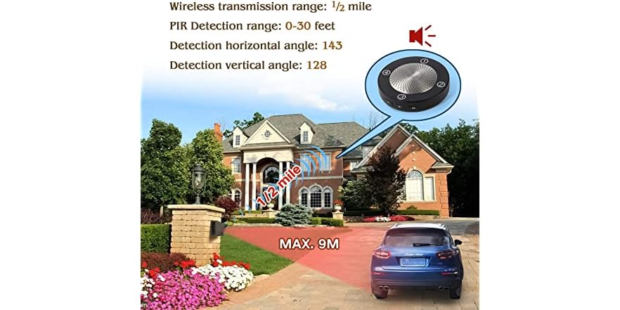 eMACROS Wireless Driveway Alarm, 3 Sensors