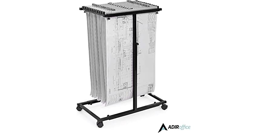 Mobile Blueprint Storage - Rack Only, Black