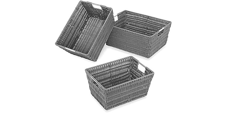 Whitmor Rattique Storage Baskets 3pc Set