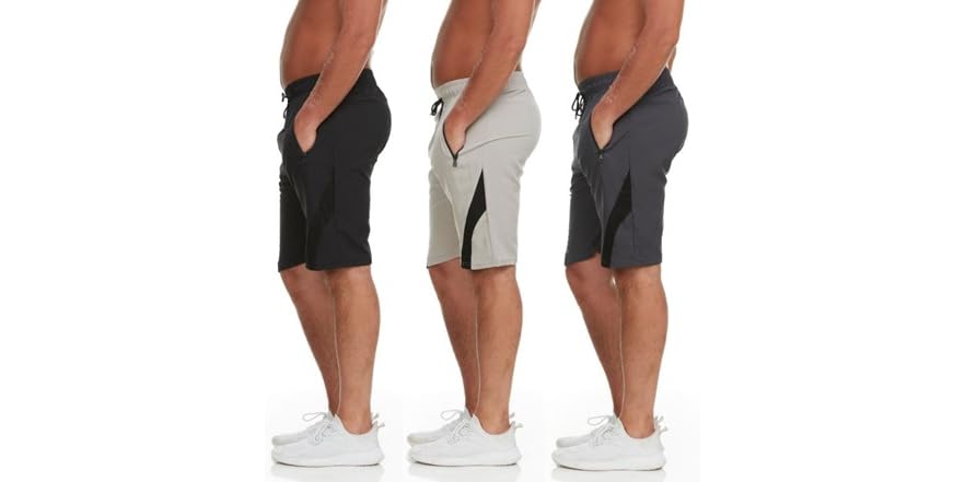 {3PK} Men's Shorts With Zipper Pockets