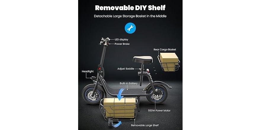 C1S Electric Scooter w/ 550W Motor