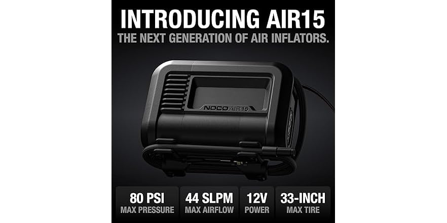 NOCO AIR15 UltraFast 15A Tire Inflator, 12V