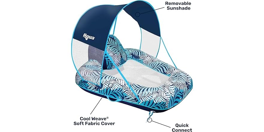 Aqua Zero Gravity Pool Chair Float Canopy