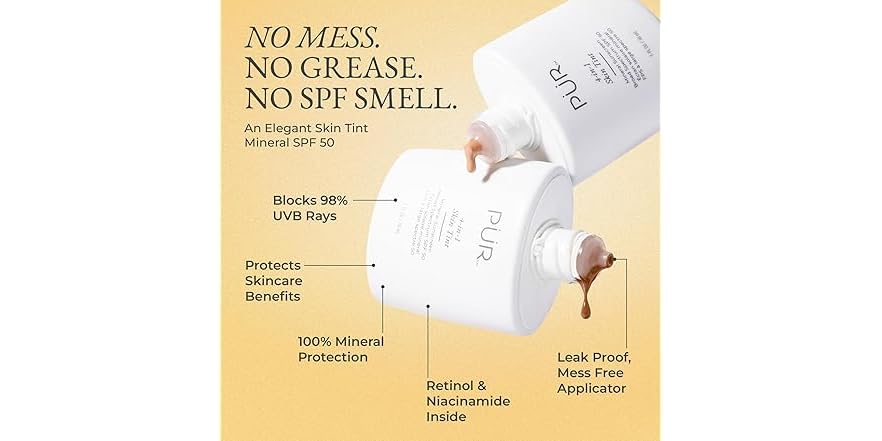 PUR Tinted Sunscreen for Face, 4-in-1 Skin Tint