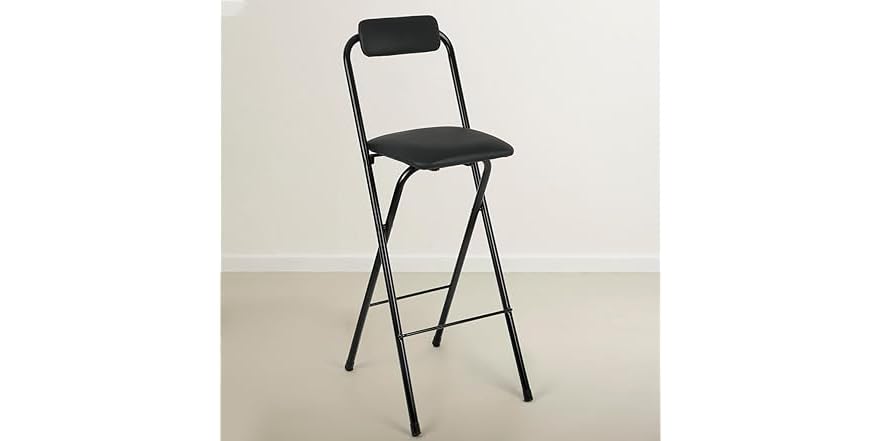 Folding Padded Bar Stool With Backrest