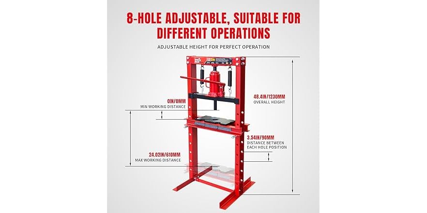 BIG RED Hydraulic Garage Floor Press