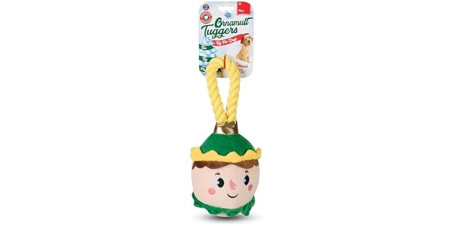 Bow Wow Pet Elf Ornament Rope Plush Dog Chew Toy