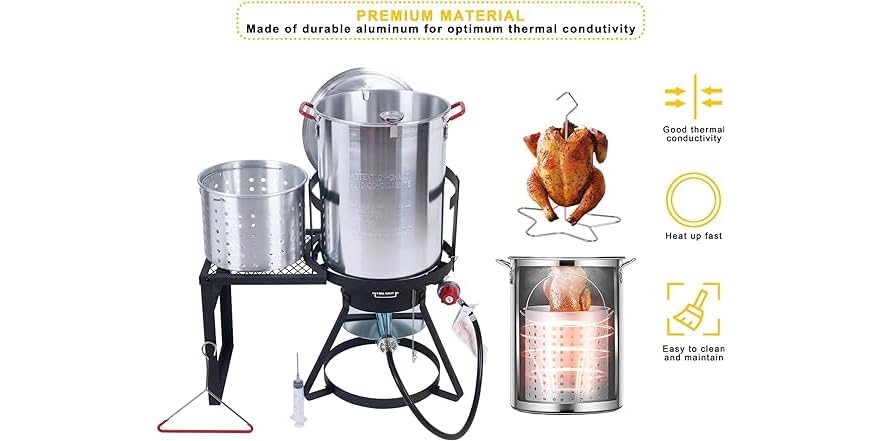 Fire Riot 30Qt Turkey Fryer w Side Table
